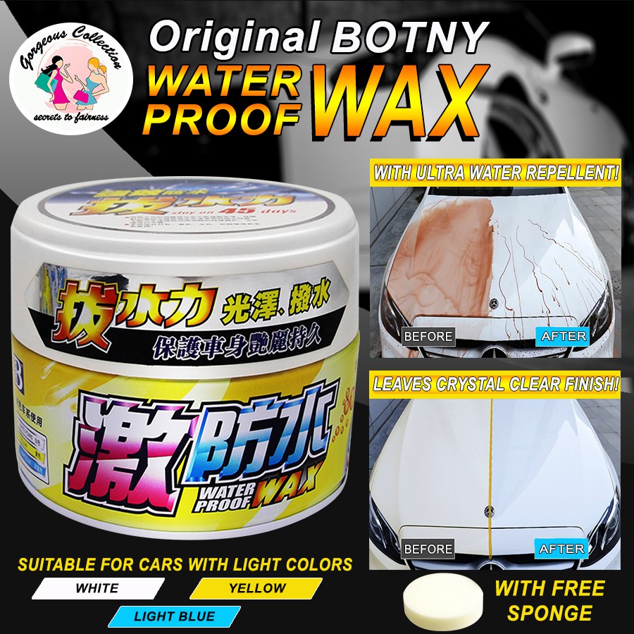 BOTNYWAX WHITE Hydrophobic Waterproof Car Wax with free sponge and ...