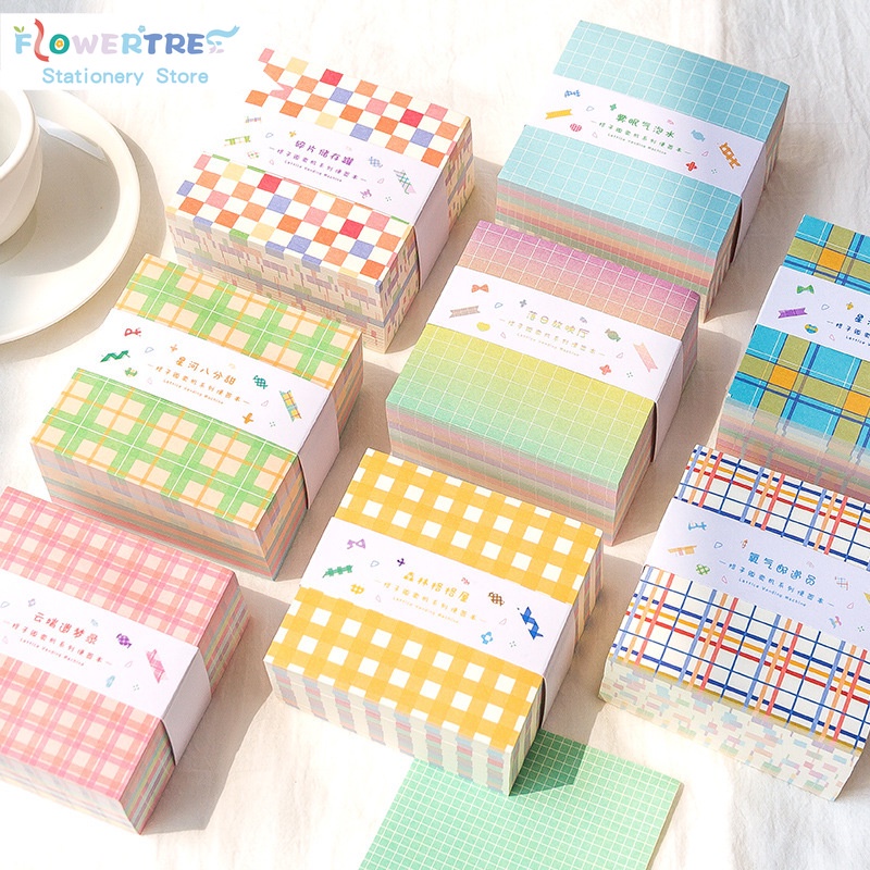 Flowertree 400 Sheets Fresh Plaid Notes Memo Pad School Office ...