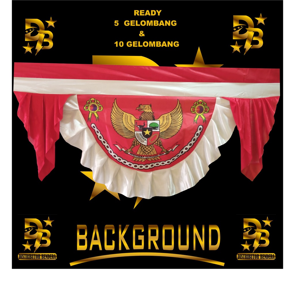 MERAH PUTIH Premium Quality Red And White BACKGROUND Flag (5 Waves And ...