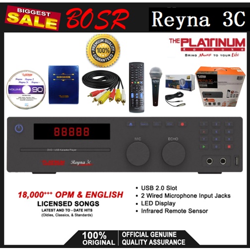 The Platinum Reyna 3c DVD Karaoke (Black) with Free The Platinum Wired Mic VOLUME 98 (UPDATED ...