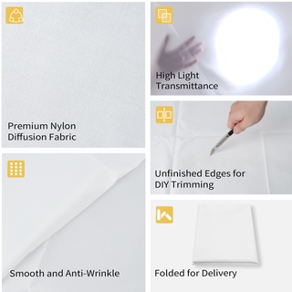 Selens Diffusion Fabric Nylon Silk White Seamless Soft Light Cloth for ...