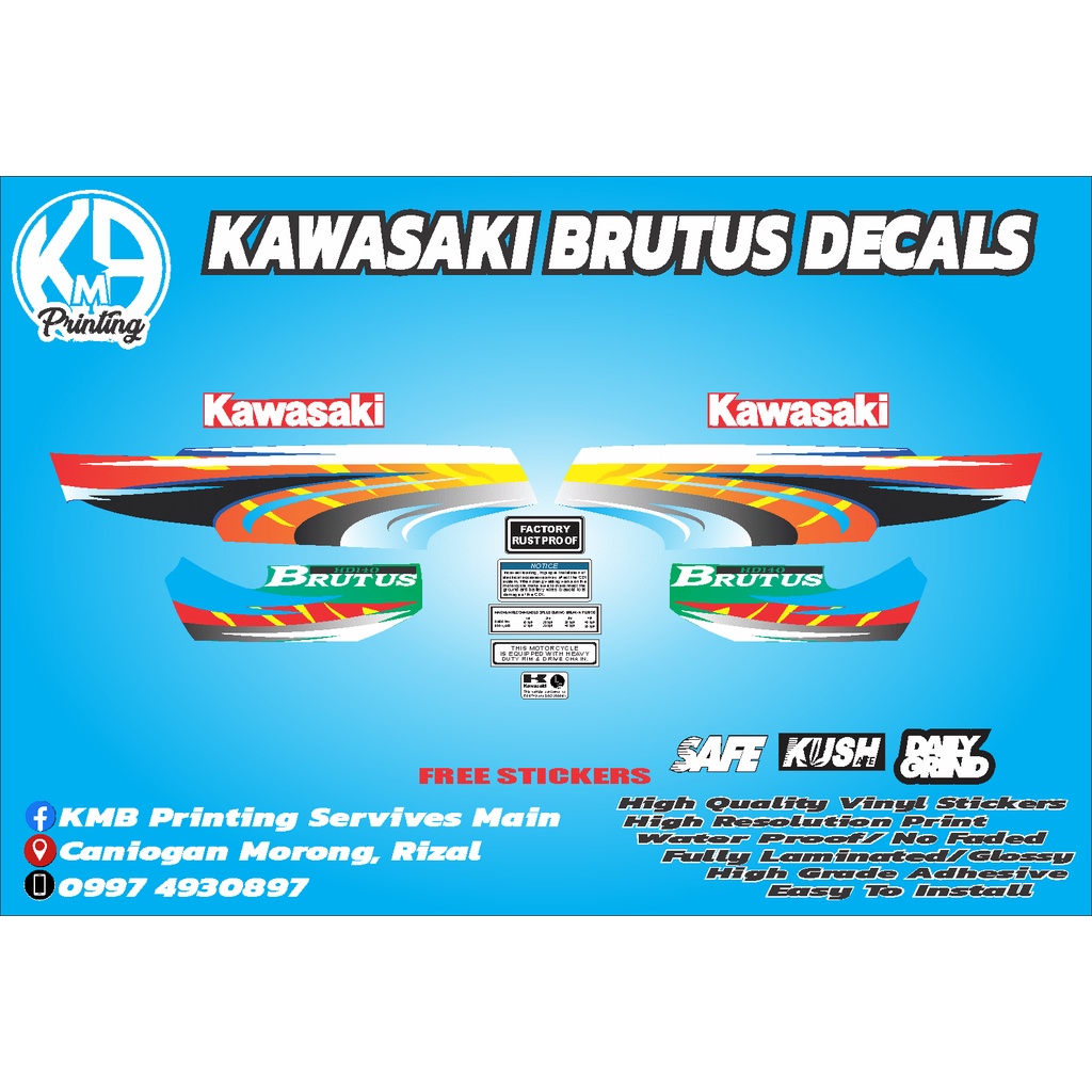Kawasaki Brutus Stock 5 Sticker Decals | Shopee Philippines