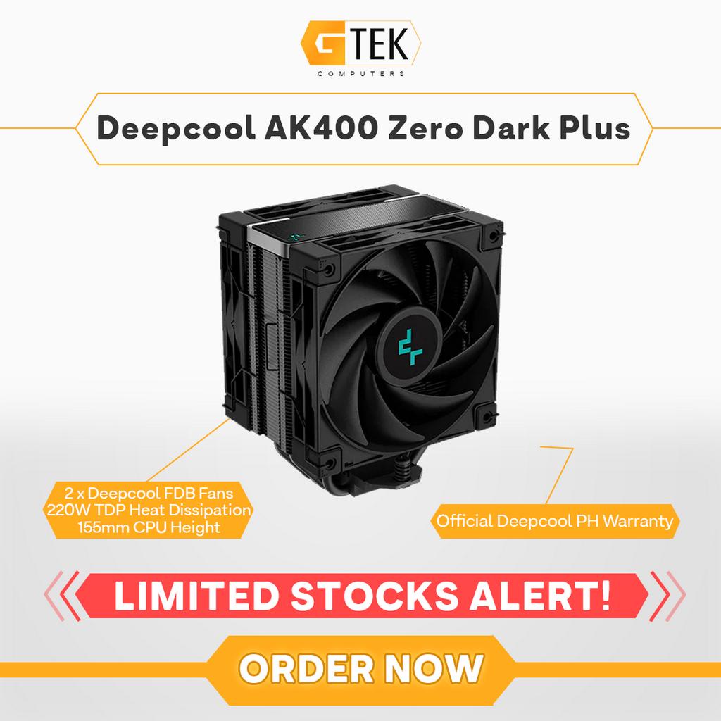 Deepcool AK400 Zero Dark Plus 4 Heatpipe Single Tower Dual Fan Anodized ...