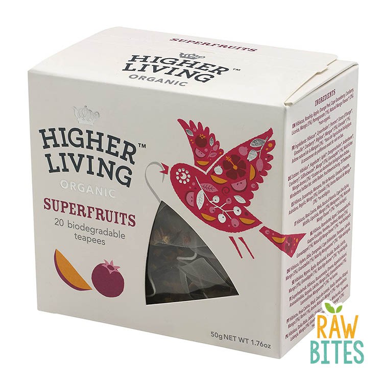 Higher Living Organic Superfruits Tea (20 teapee bags / 50g) (Caffeine ...