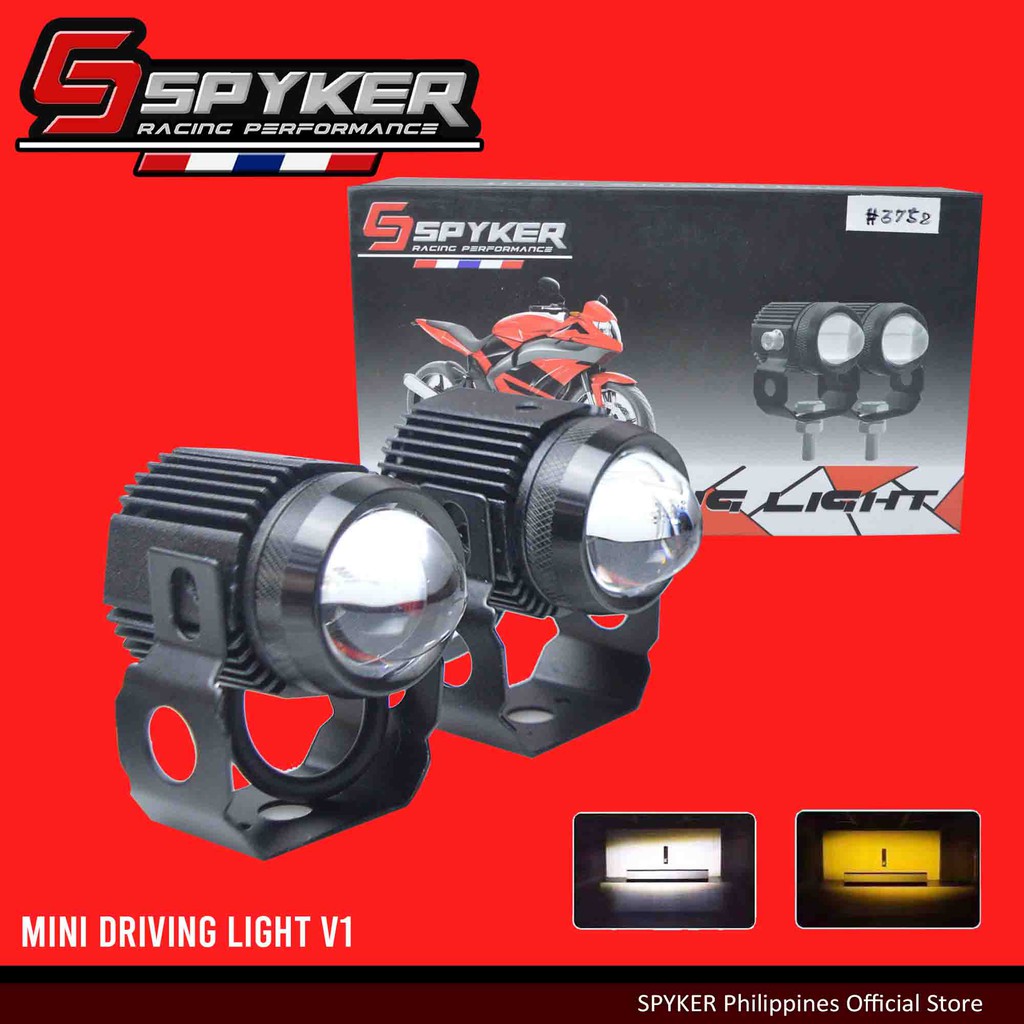 SPYKER Mini Driving Light Version 2 High Beam Yellow Low Beam White 40w ...