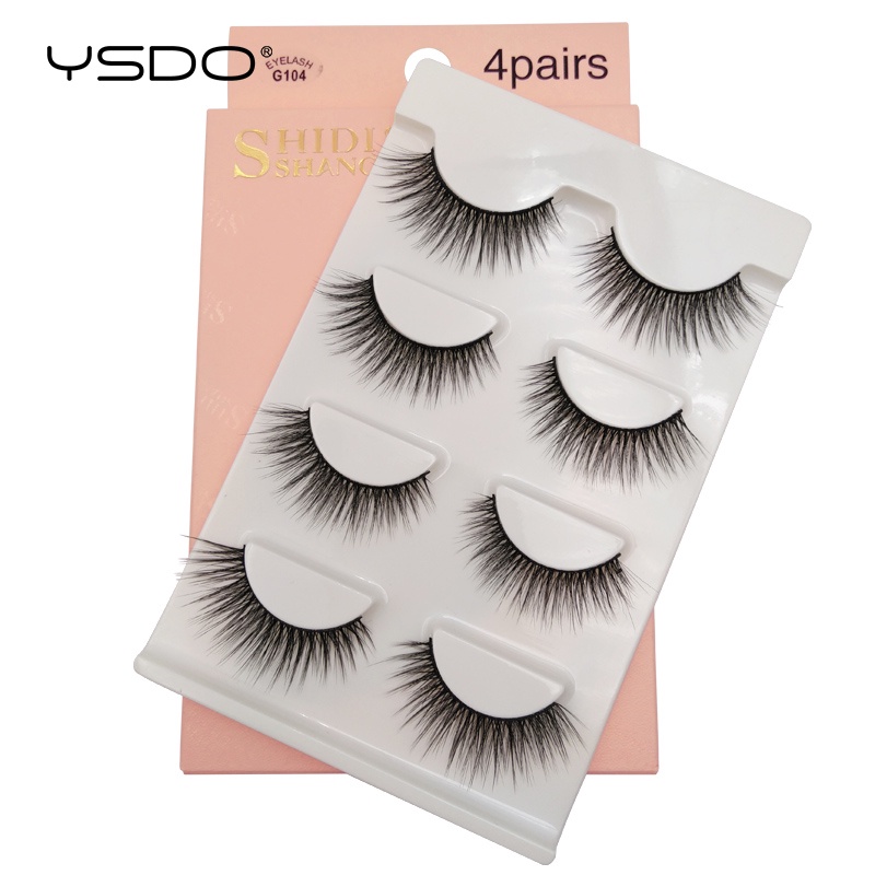 YSDO 4Pairs False Eyelashes Natural Fake Eyelash Set with Glue and ...