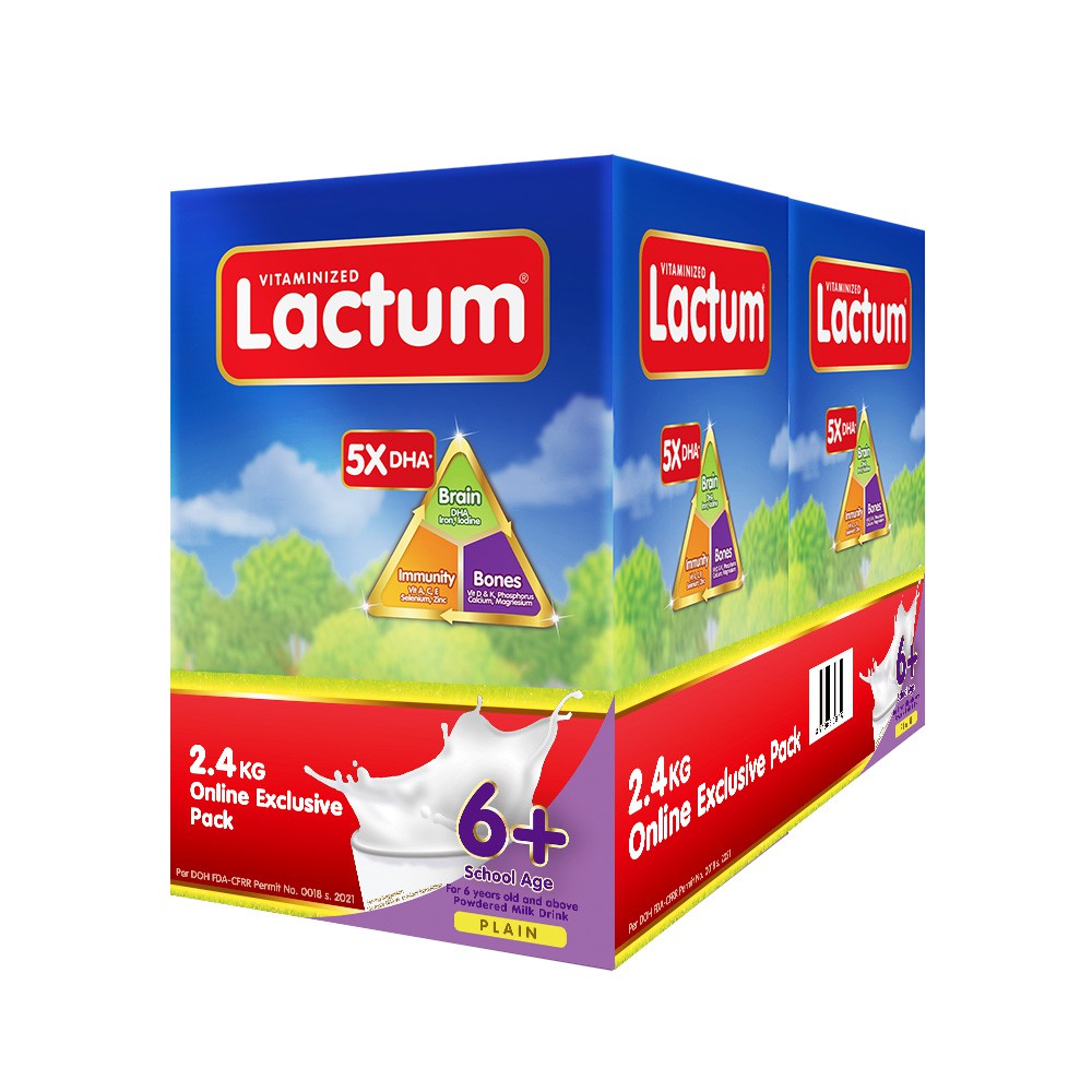 Lactum 6+ Plain 2.3kg Twin Pack Milk Drink for Children 6 Years Old and ...