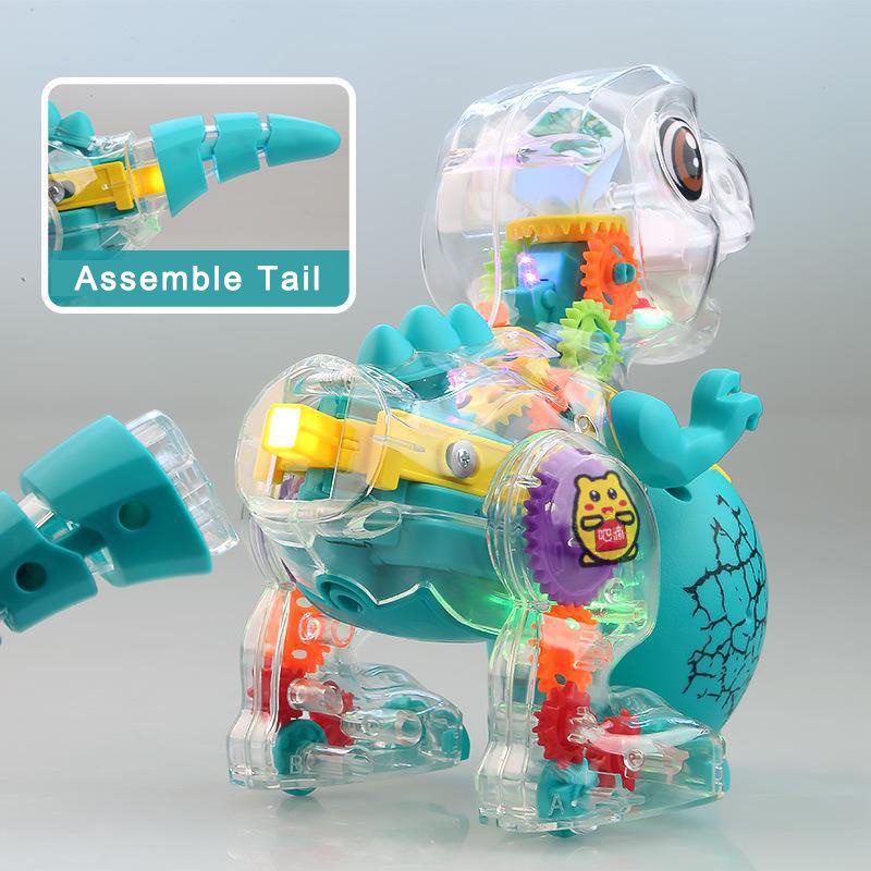 Electric Gear Dinosaur Toy Clear Omni-directional Wheel Tyrannosaurus ...