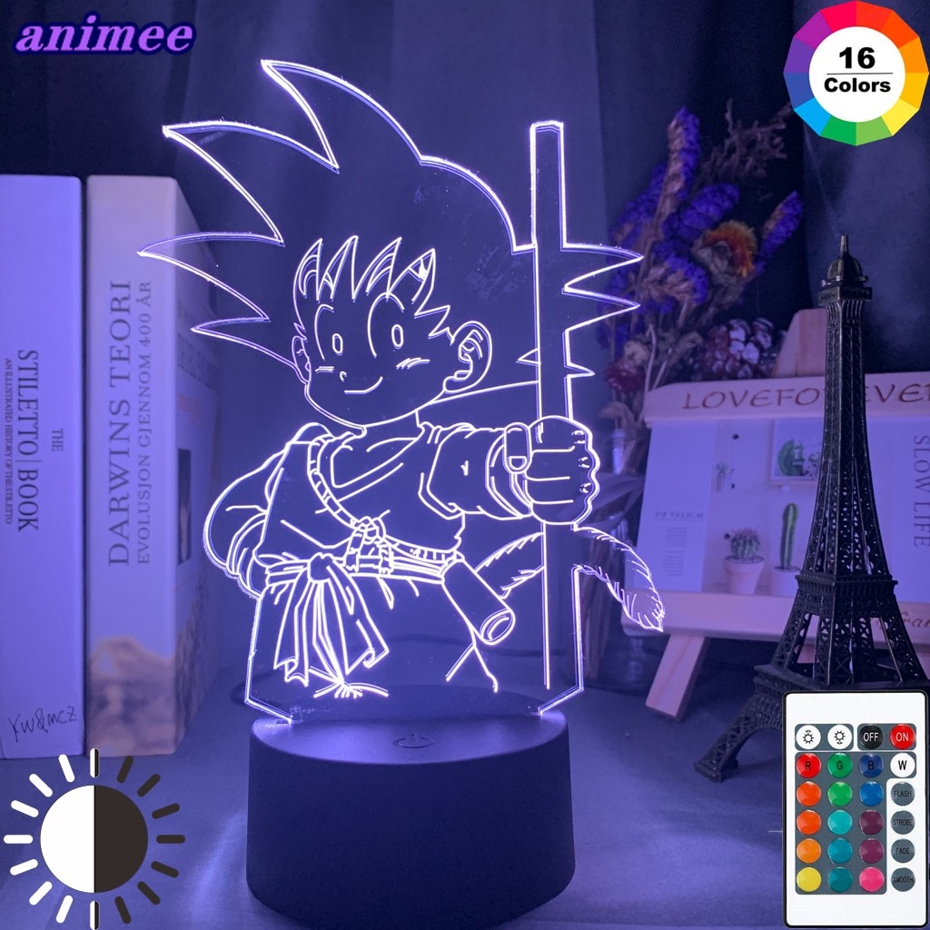 Anime Dragon Ball Young Goku Figure Led Night Light for Kids Bedroom ...