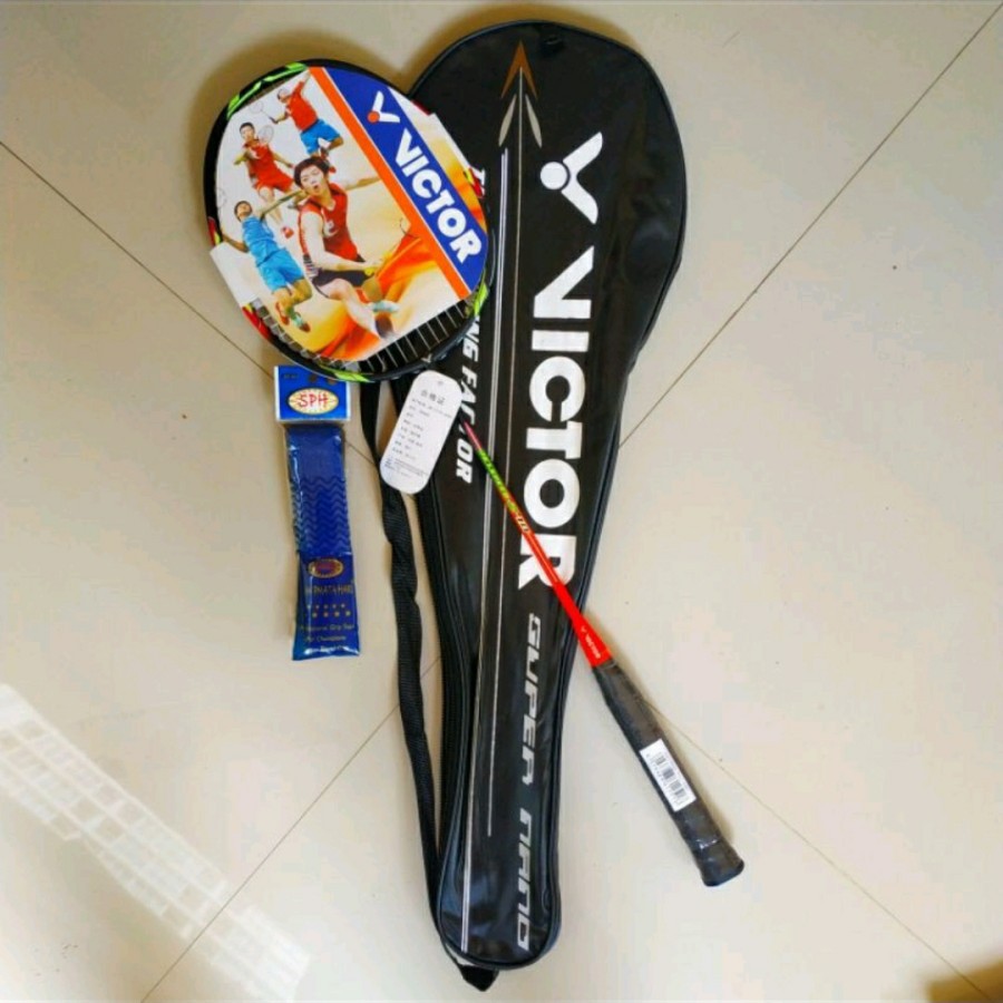 Victor Badminton Racket + Bag + Grip Already Installed Strings | Shopee ...