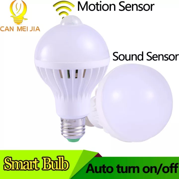 CANMEIJIA E27 LED Bulb With Motion Sensor Light 220V Pir Bulbs Smart ...