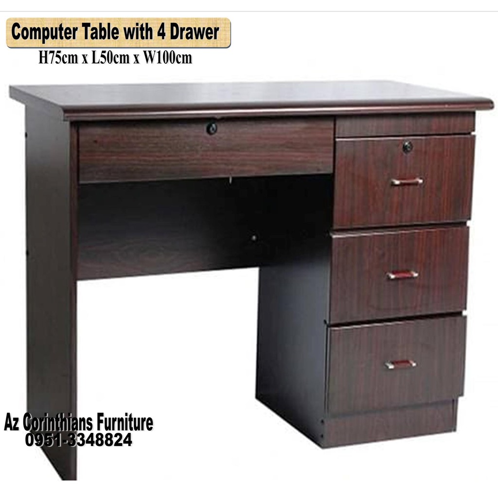 Computer Table Study Table 4 Drawer | Shopee Philippines