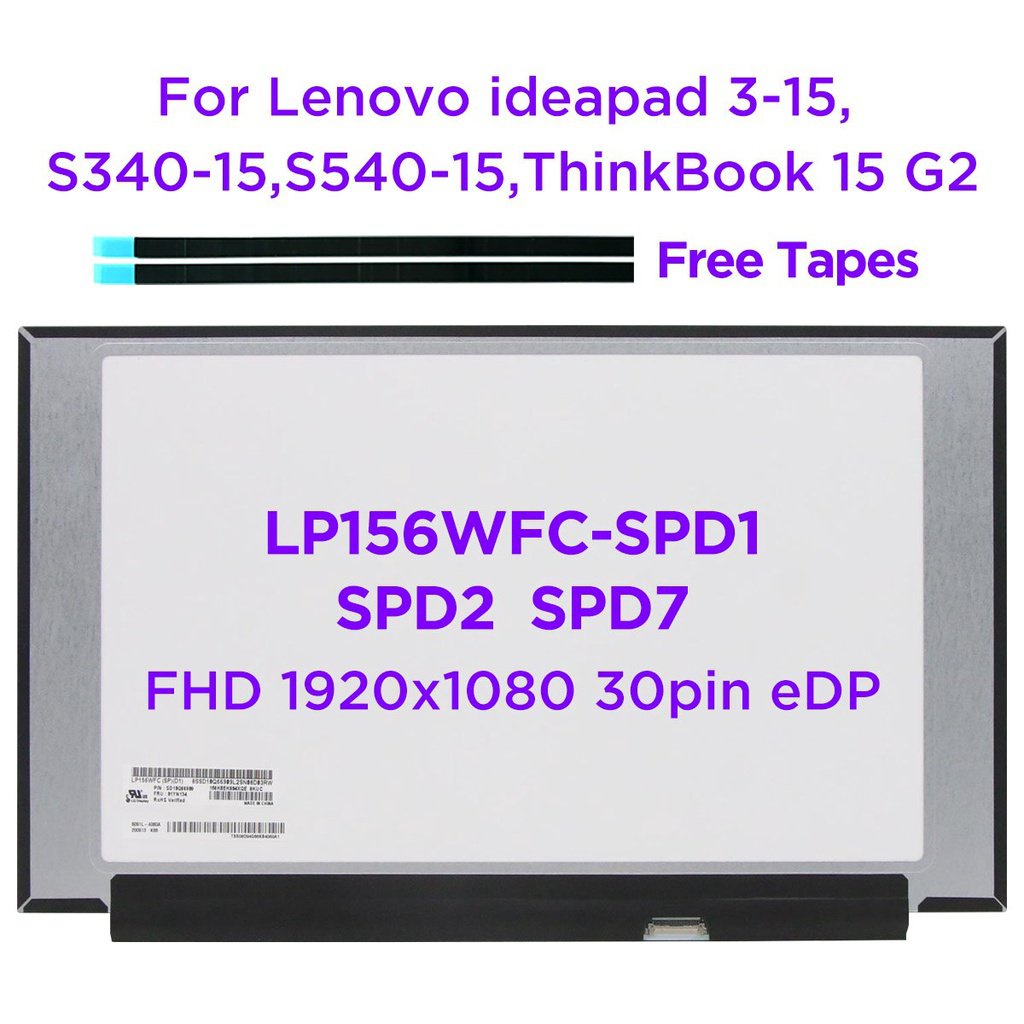 15.6 Laptop LCD Screen LP156WFC-SPD1 SPD2 SPD7 For Lenovo ideapad 3-15 ...