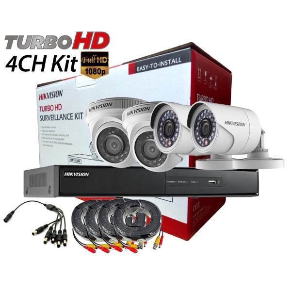 Hikvision 4 Channel 2mp Eco Series Analog Kit 1080p Hd Cctv Package Tvi ...
