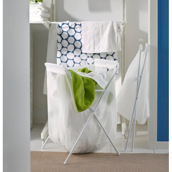IKEA JALL Laundry bag with stand ( white ) | Shopee Philippines