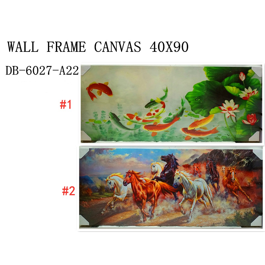 [VS]CANVAS WALL FRAME COI FISH/HORSE/VIEWS 40X90CM DB-6027-A23 /A22 ...