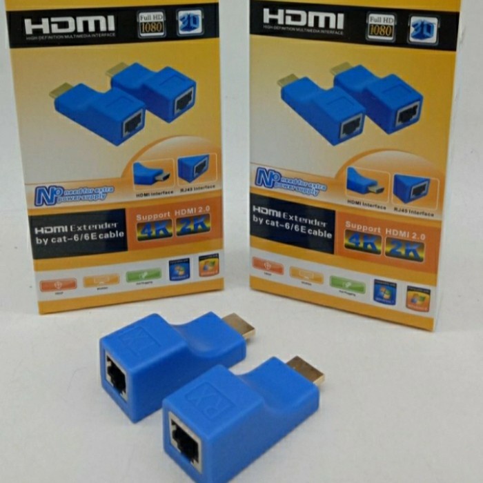 Hdmi Extender 30 Meters Hdmi To Lan Rj45 | Shopee Philippines