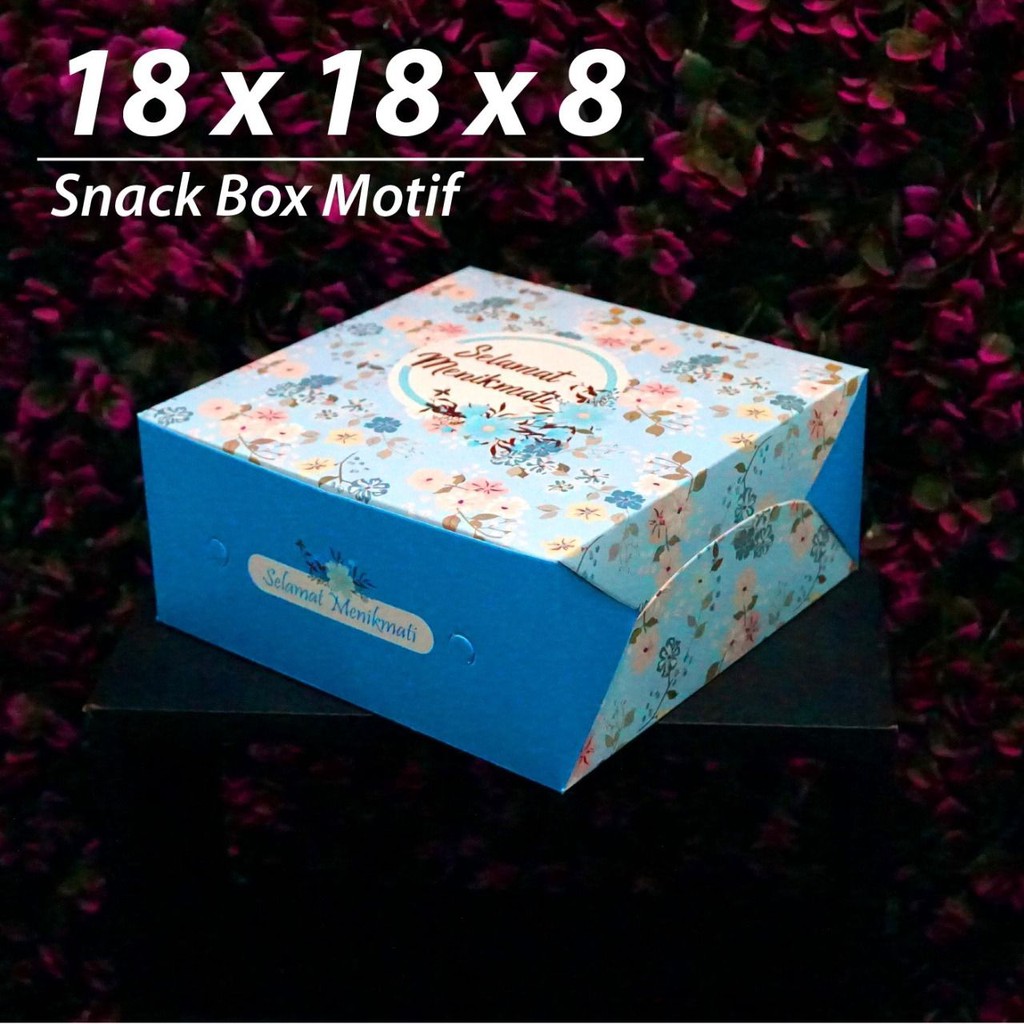 Food Box Motif 18x18 x 8 cm - Cake Box - Snack Box - Colorful | Shopee ...