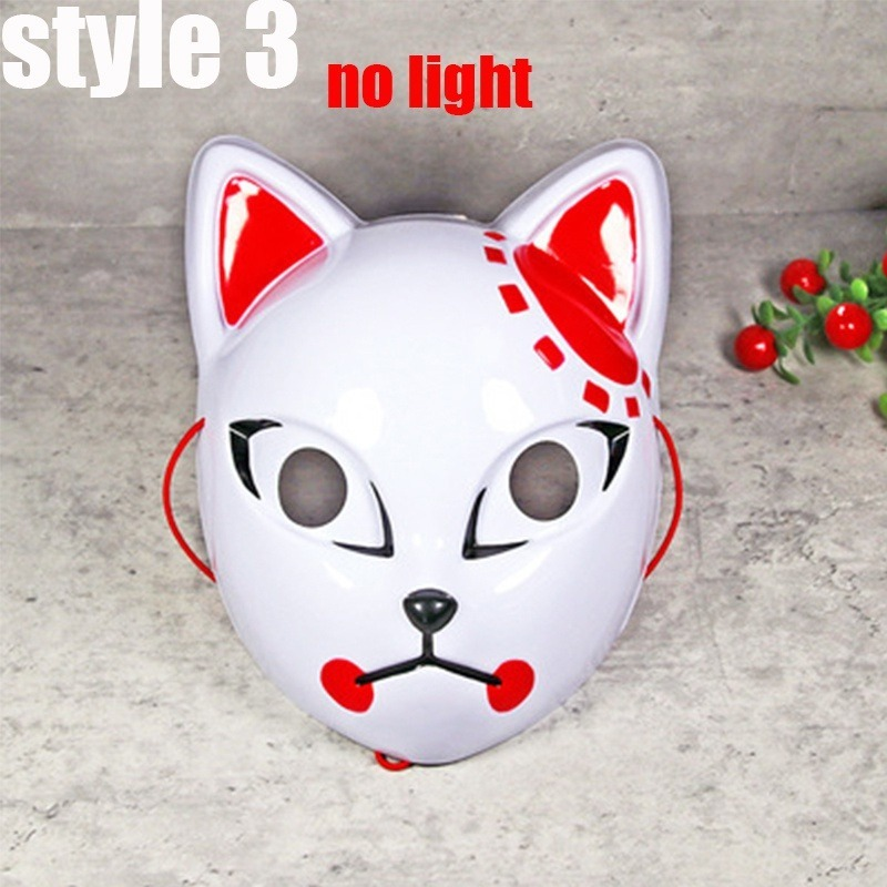 Anime Demon Mask Demon Slayer Led Fox Mask Keychain Sabito Makomo ...