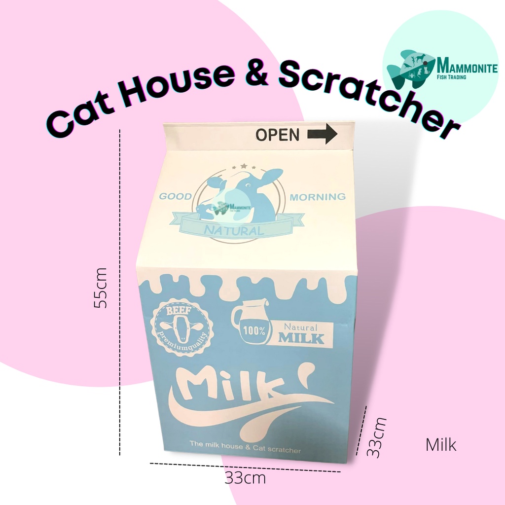 Pet Cat Milk Box Carton Litter Box and Scratch Pad with Catnip | Shopee ...
