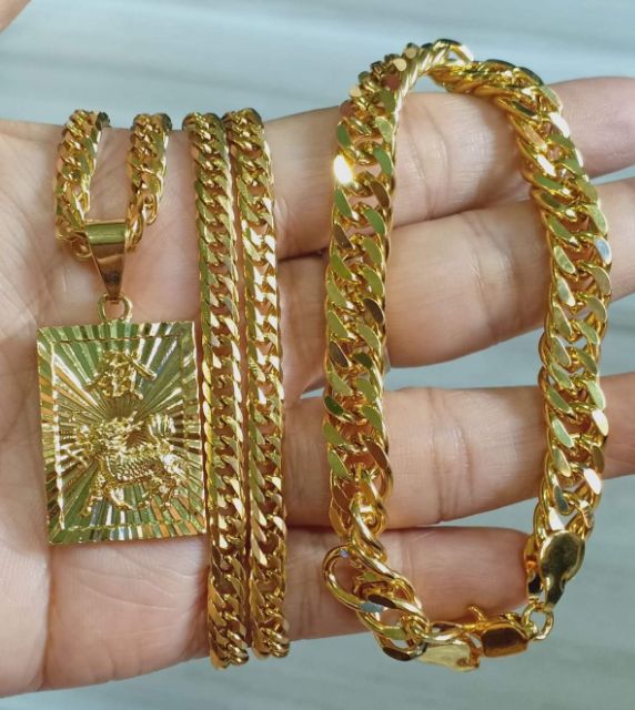 10k saudi gold set necklace for Men-1,500 | Shopee Philippines