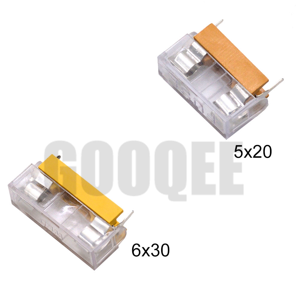 2/ 5/ 10pcs Glass Fuse Holder With Transparent Cover Fuse Block 5x20mm ...
