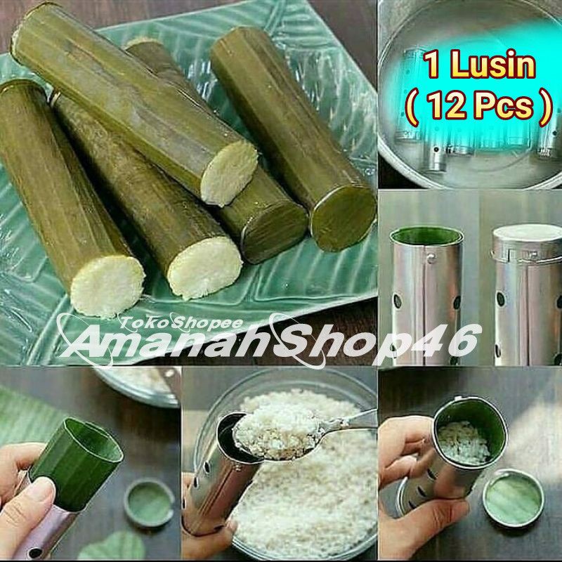 1 DOZEN Stainless / Aluminum Lontong Mold measuring 20x4 cm 15x4cm ...