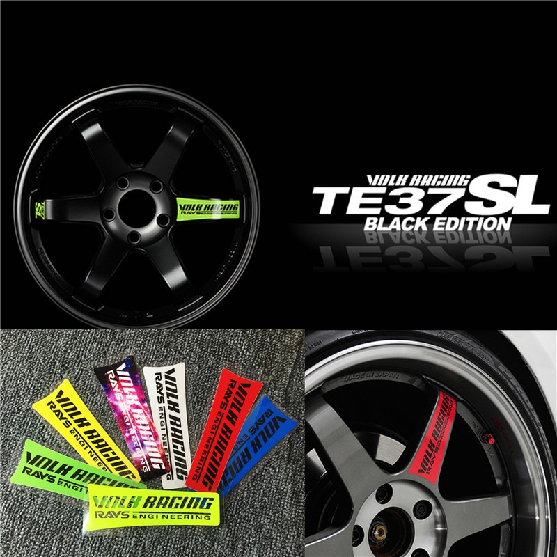 4pcs Volk Racing TE37 SL Wheel Spoke Stickers Waterproof Car Rims ...