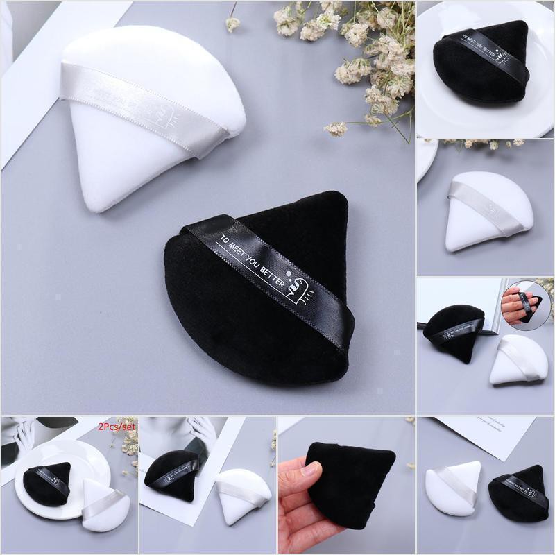 HBPH Mini Triangle Velvet Facial Face Puff Cosmetic Makeup Cotton Satin ...