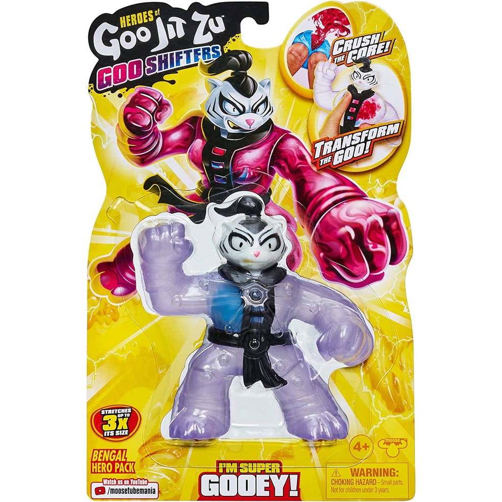 Heroes of Goo Jit Zu Goo Shifters Bengal Hero Pack. Super Stretchy, Super Squishy Goo Filled Toy ...
