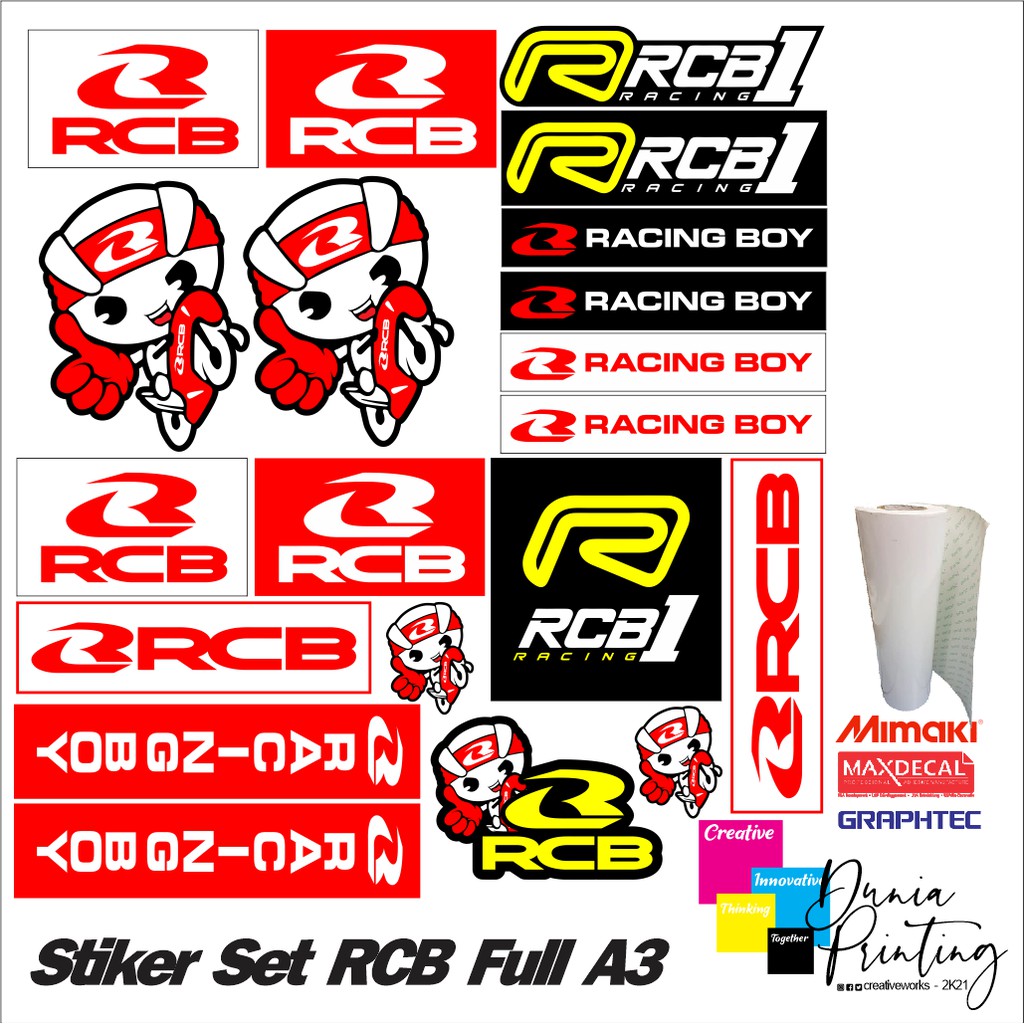 Rcb Racing Boy RCB Sticker Pack Sticker 1 Sticker Pack Motorcycle ...
