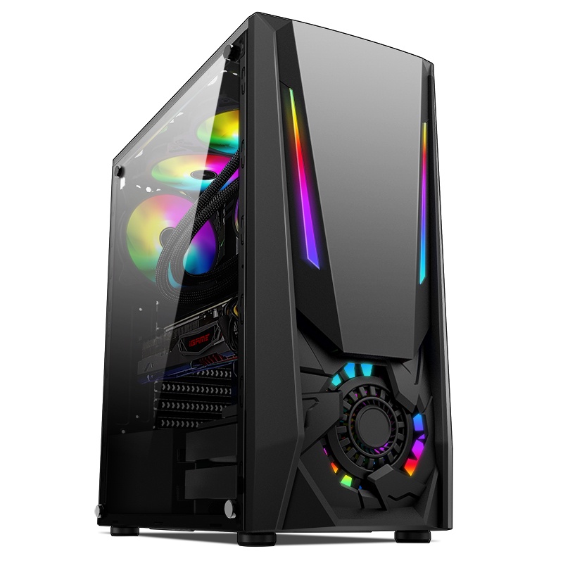 SYCAT-6 ATX,M-ATX,Mini-ITX PC Computer Case RGB Black And White PC ...