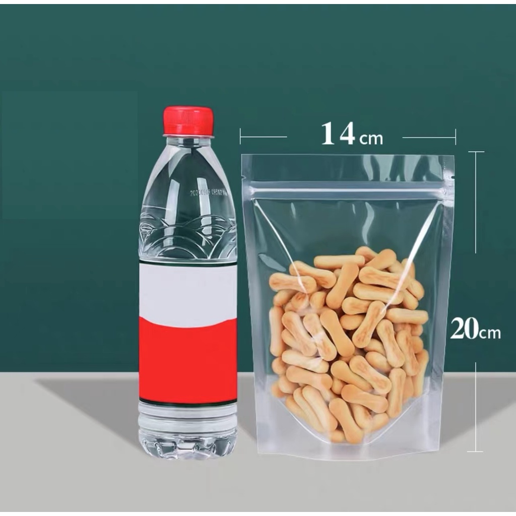 100pcs Full Clear Stand Up Pouch Packaging Bag Pouch Resealable ...