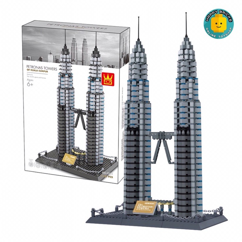 Bricks Toy ARCHITECTURE PETRONAS TWIN TOWERS OF KUALA LUMPUR Building ...