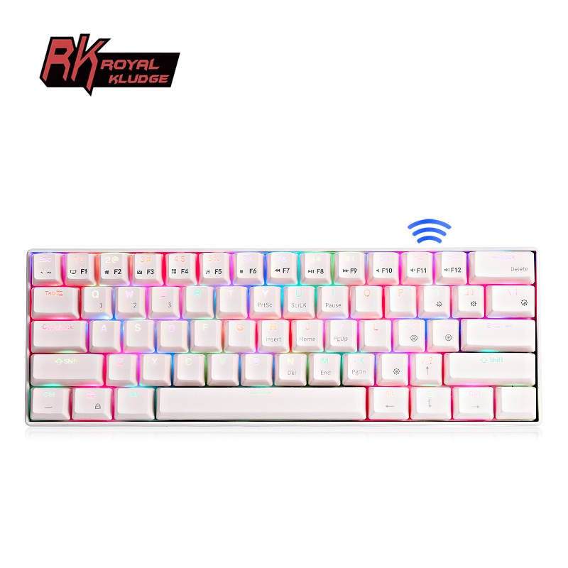 RK ROYAL KLUDGE 61 Tri-Mode Bluetooth 2.4g 60/61 Keys Mechanical ...
