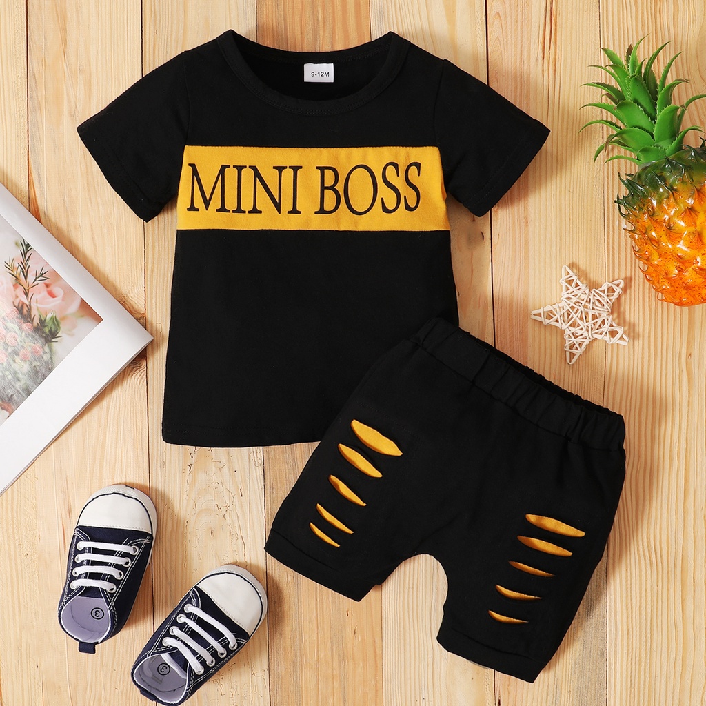 Mikrdoo Baby Boy MINI Boss Clothes for 0-3 Years Shorts Set | Shopee ...