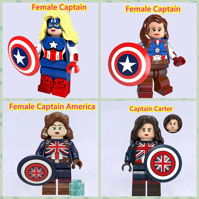 Compatible toys Marvel Captain America Children's toys Doll Building ...