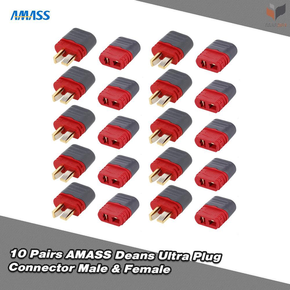 BEAR-10 Pairs Original AMASS Deans T Plug Connector Male Female Set for RC Car FPV Racing ...