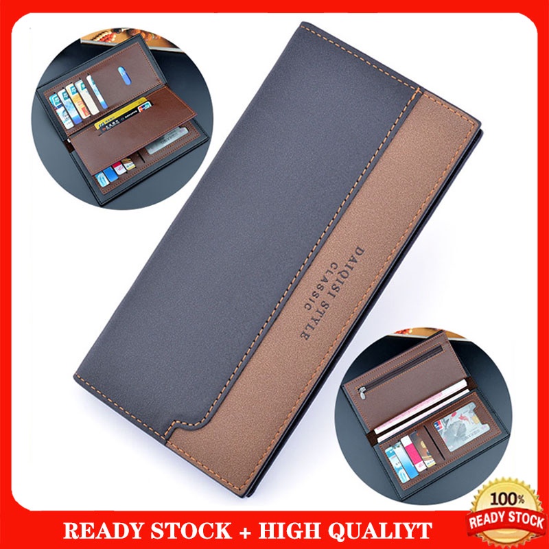 Fashion Splicing Mens Wallet Long Wallet for Men Leather Wallet Men ...