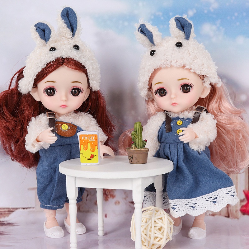 YNC 17cm Cute Doll Set 3D Princess Doll Photo Props Girls Gift clothes ...