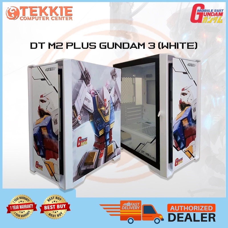 GUNDAM PC CASE (WHITE) DT M2 Plus M-ATX tempered glass BRANDNEW SEALED ...