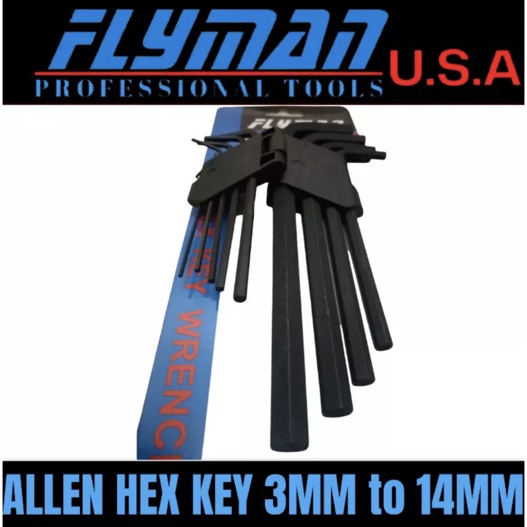 FLYMAN HEAVY DUTY 9Pcs. Allen Wrench Set (HEX KEYS) 3mm To 14mm ...
