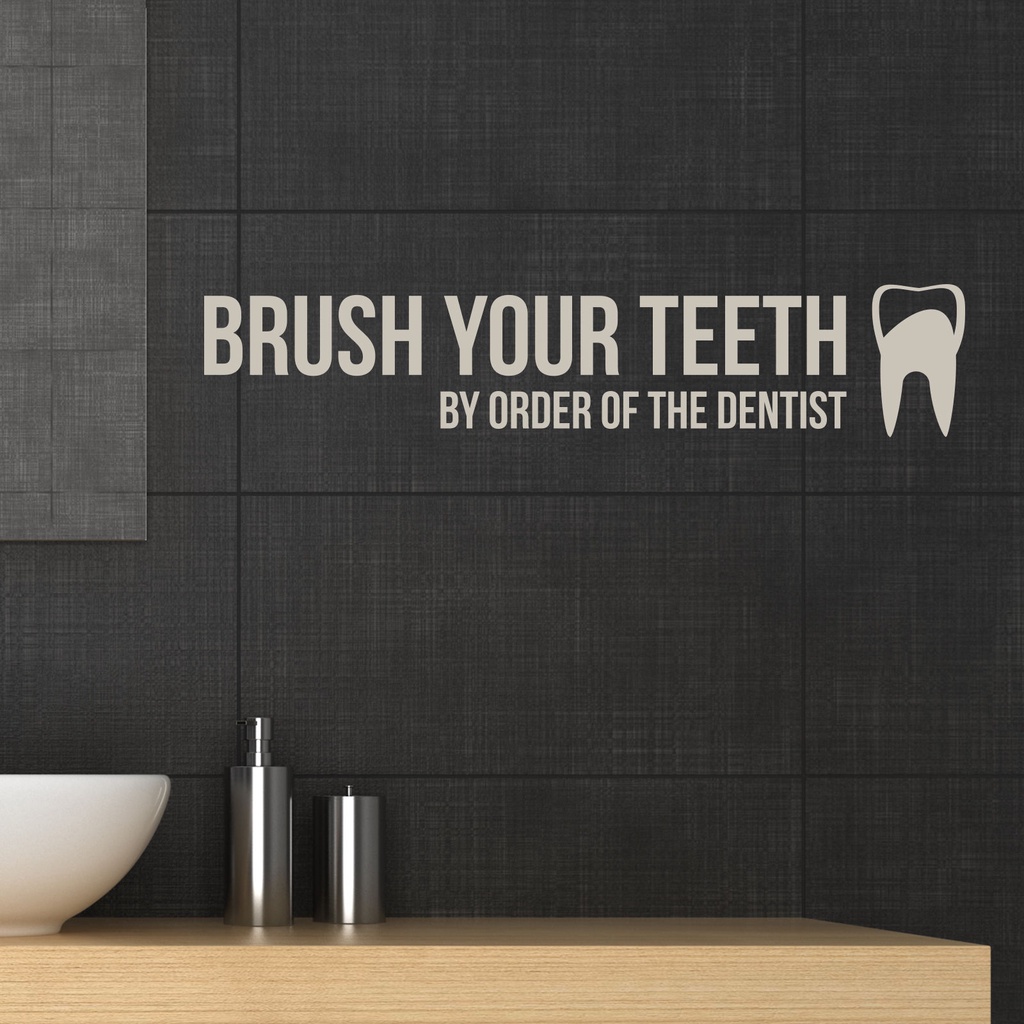 Tooth Brushing Teeth Sticker Dental Clinic Dentistry Decal Bathroom ...