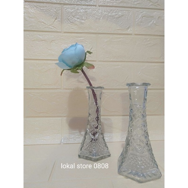 Glass PYRAMID FLOWER VASE / AESTHETIC GLASS VASE / ATLANTIC GLASS ...