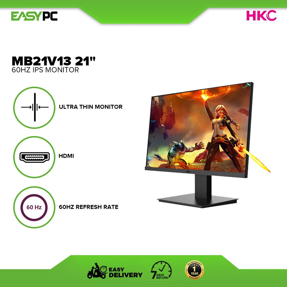 Easy PC | HKC MB21V13 21 inch Monitor 60Hz Refresh Rate with HDMI/DSUB Flat IPS Panel | Shopee ...