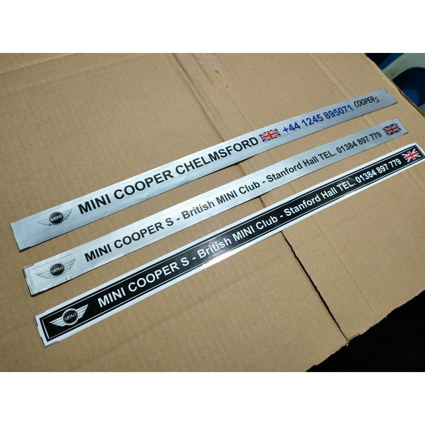 EURODECALS MINI COOPER PRINTED FRAME STICKER FOR UPPER AND BOTTOM EURO ...