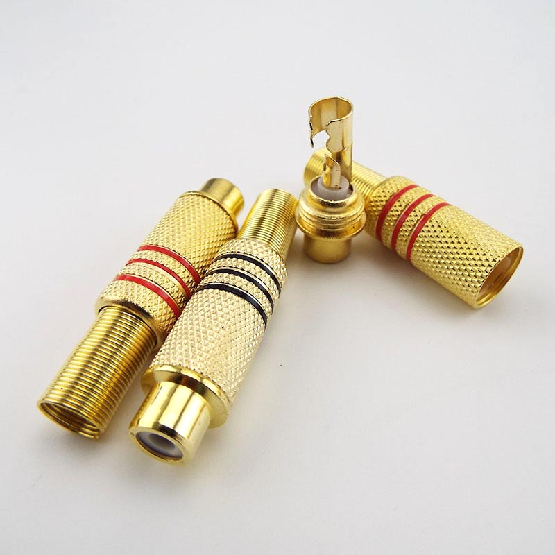 6pcs/lot RCA Female Connector Plug Solder Type Audio Video Jack Adapter ...