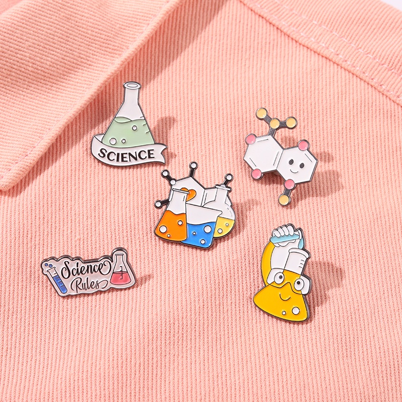 Science Chemical Enamel Lapel Pins Experimental Props Badge Brooches ...