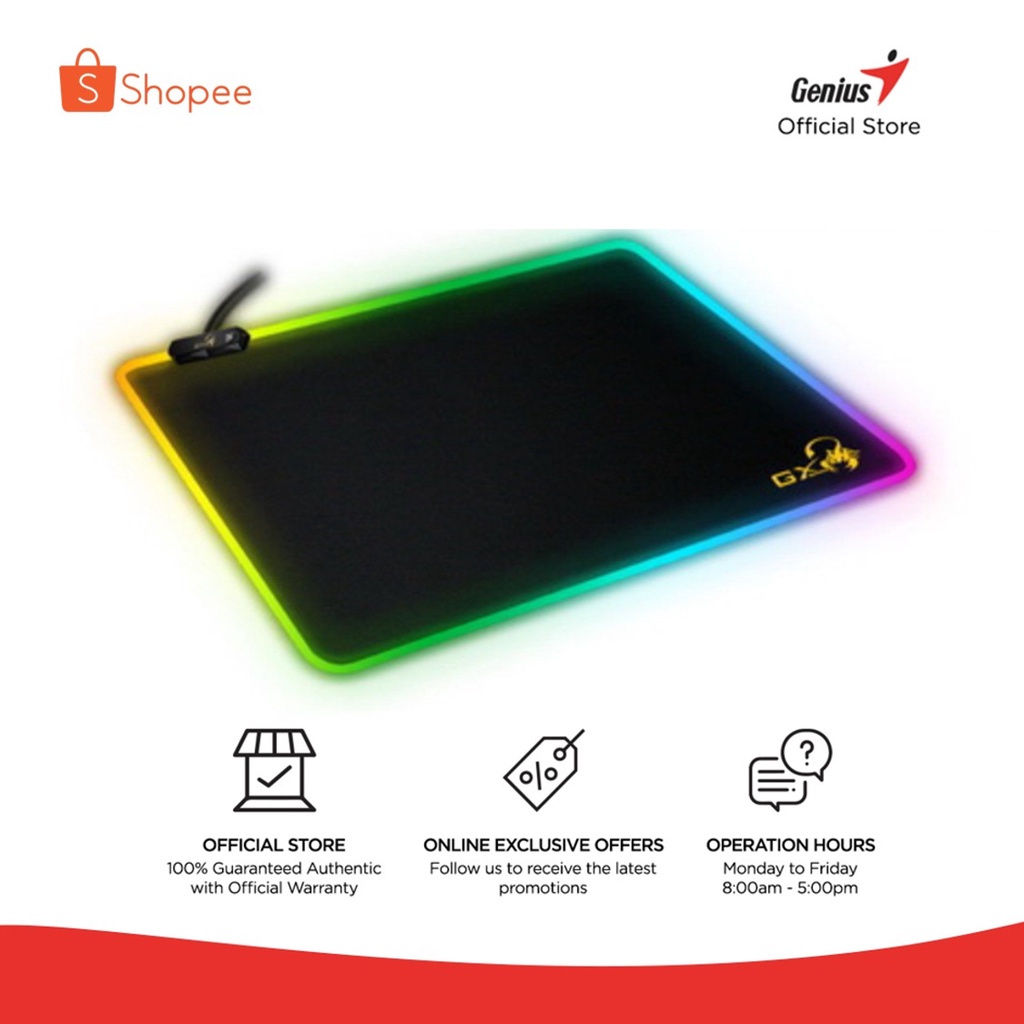 Genius GX-Pad 500S RGB Soft Gaming Mousepad 450 x 400 x 3mm | Shopee ...