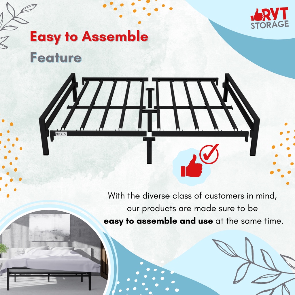 RytStorage Ben Bed Bold Series QUEEN Size Single Bed Frame (applicable ...